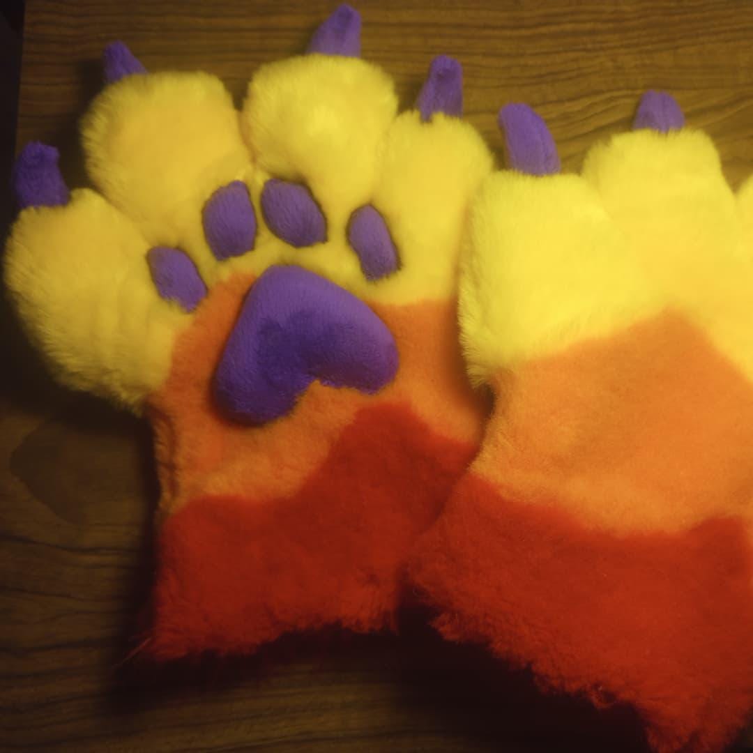 Sunset Themed Fursuit Paws and Tail Set - Etsy