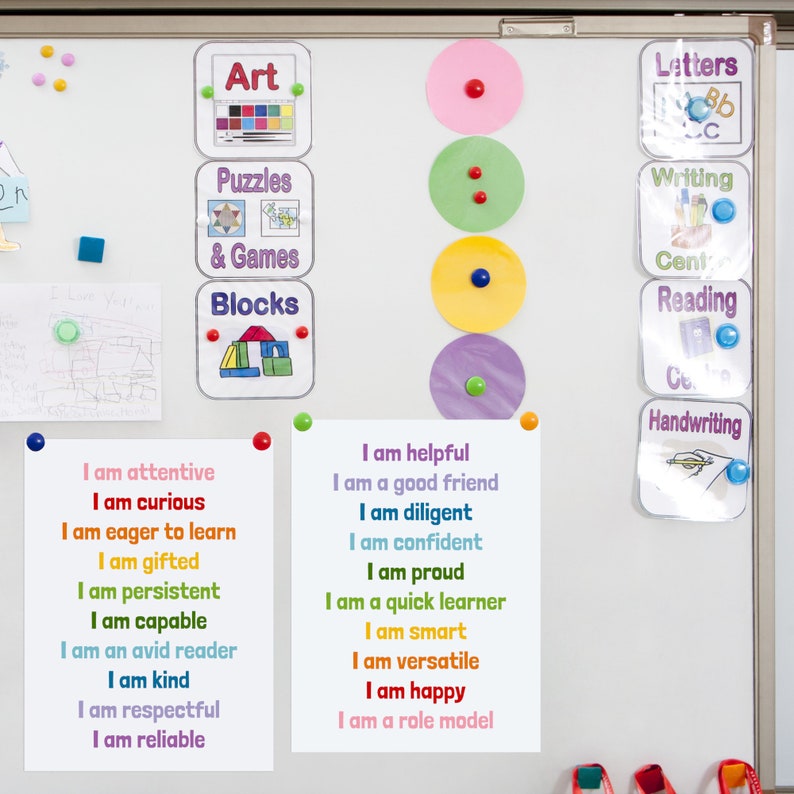 Elementary Classroom Positive Affirmations Rainbow Decor, School ...