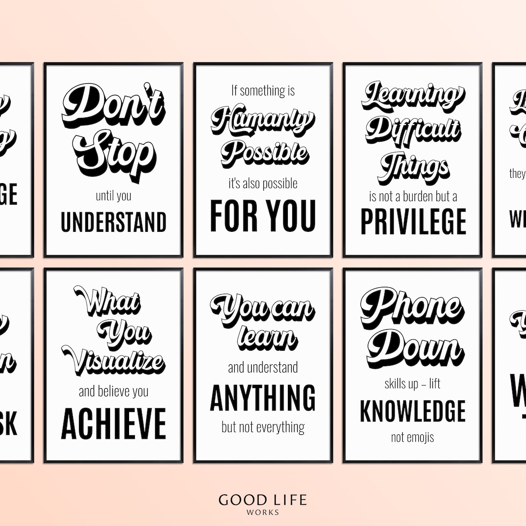 30 Homeschool Room Decor Growth Mindset Posters, Motivational ...