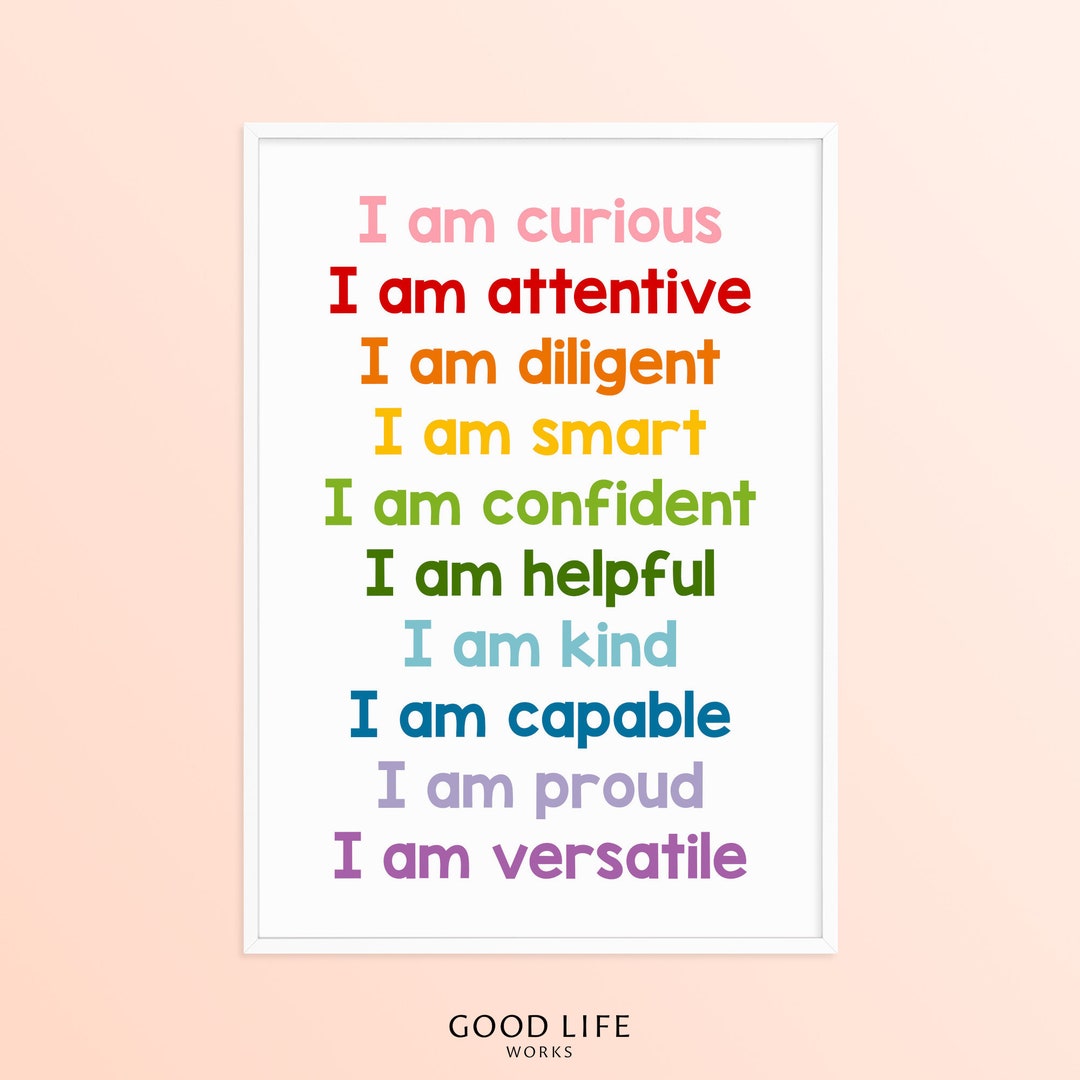 Elementary Classroom Positive Affirmations Rainbow Decor, School ...
