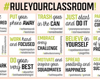 30 Classroom Bulletin Board Hashtag Signs/posters, Red Middle High ...