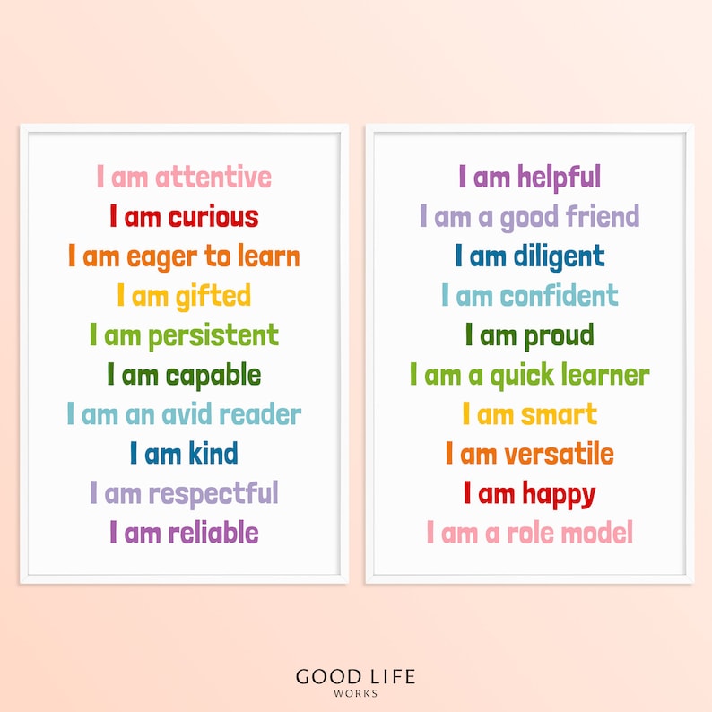 Elementary Classroom Positive Affirmations Rainbow Decor, School ...
