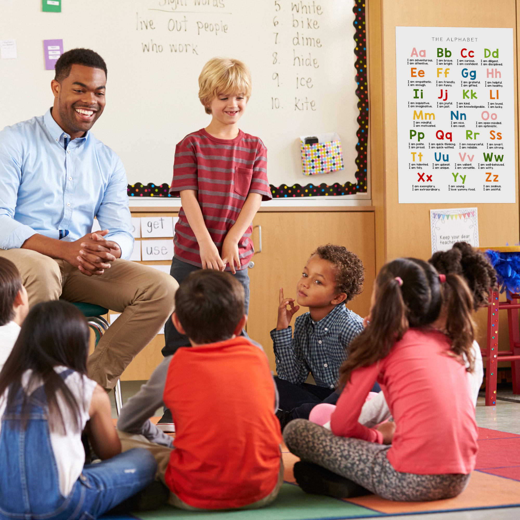 Rainbow Affirmations Alphabet Abc Poster, Homeschool Decor Chart ...