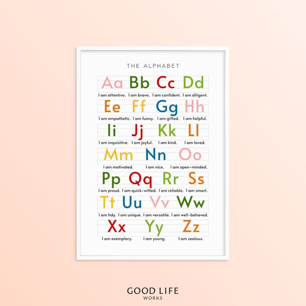Rainbow Classroom Abc Chart - Etsy