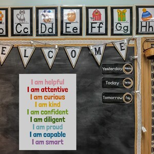 Elementary Classroom Positive Affirmations Rainbow Decor, School ...