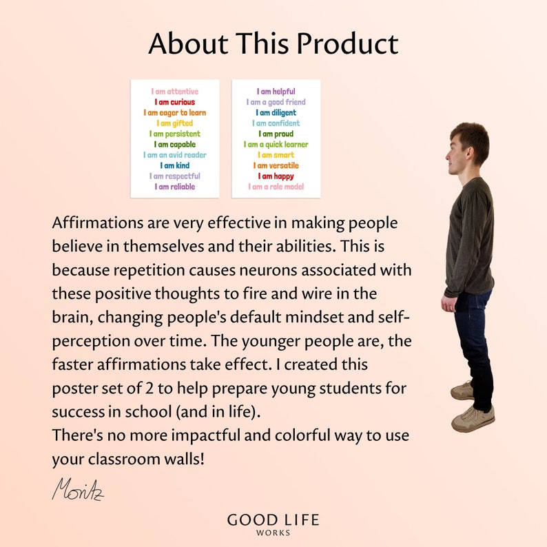 Elementary Classroom Positive Affirmations Rainbow Decor, School ...