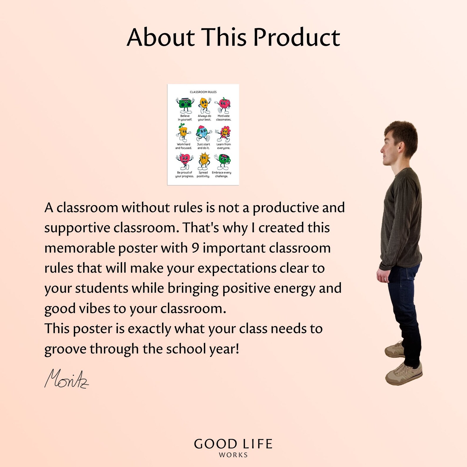 Middle School Classroom Rules Expectations Poster, Groovy Wall and ...
