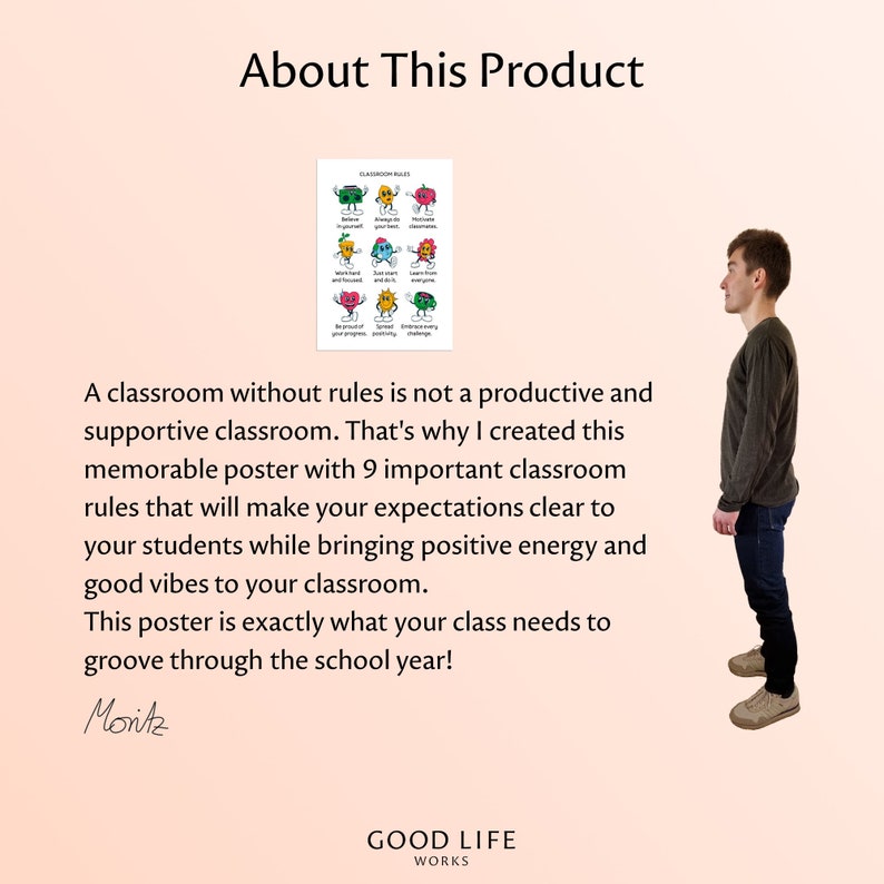 Middle School Classroom Rules Expectations Poster, Groovy Wall and ...