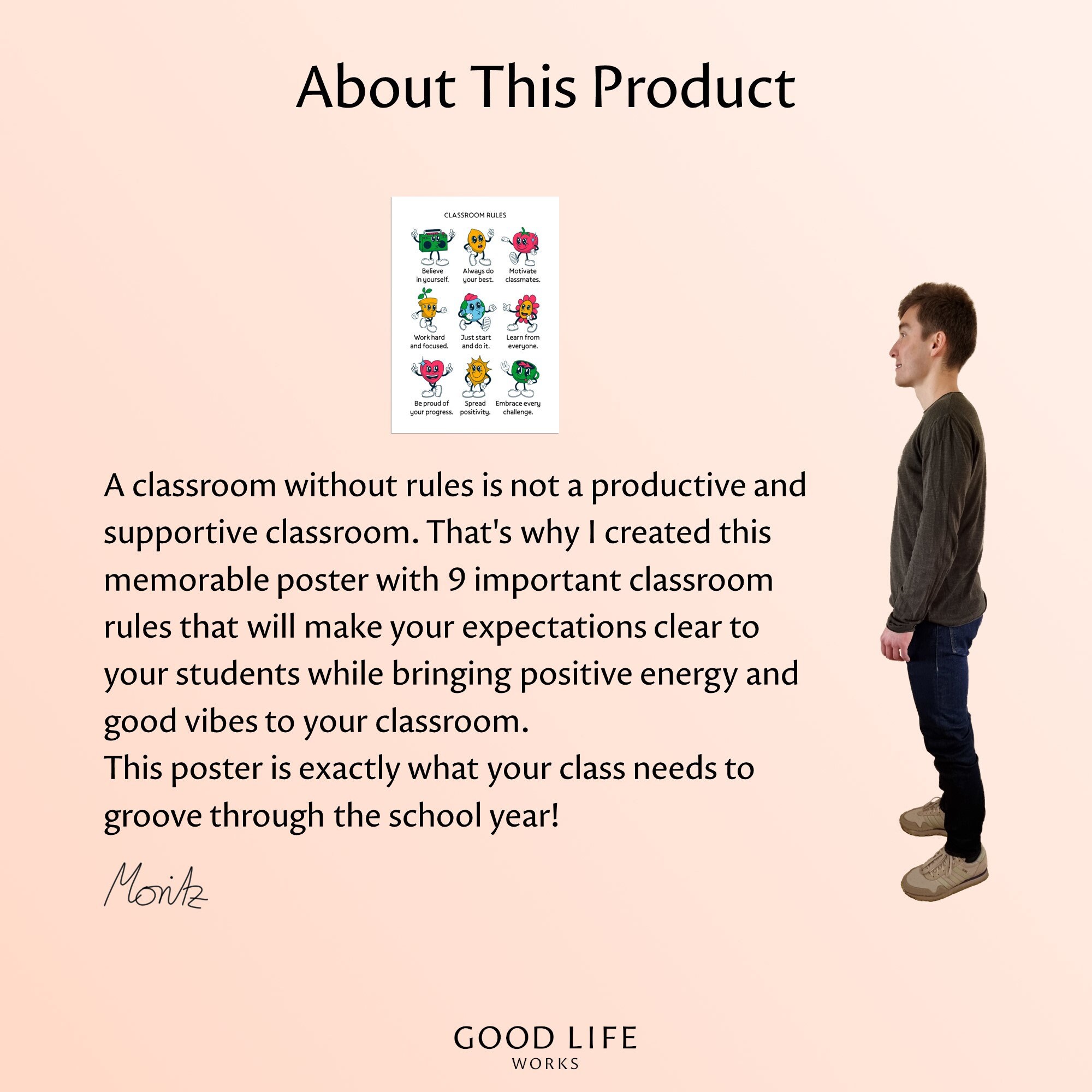 Middle School Classroom Rules Expectations Poster, Groovy Wall and ...