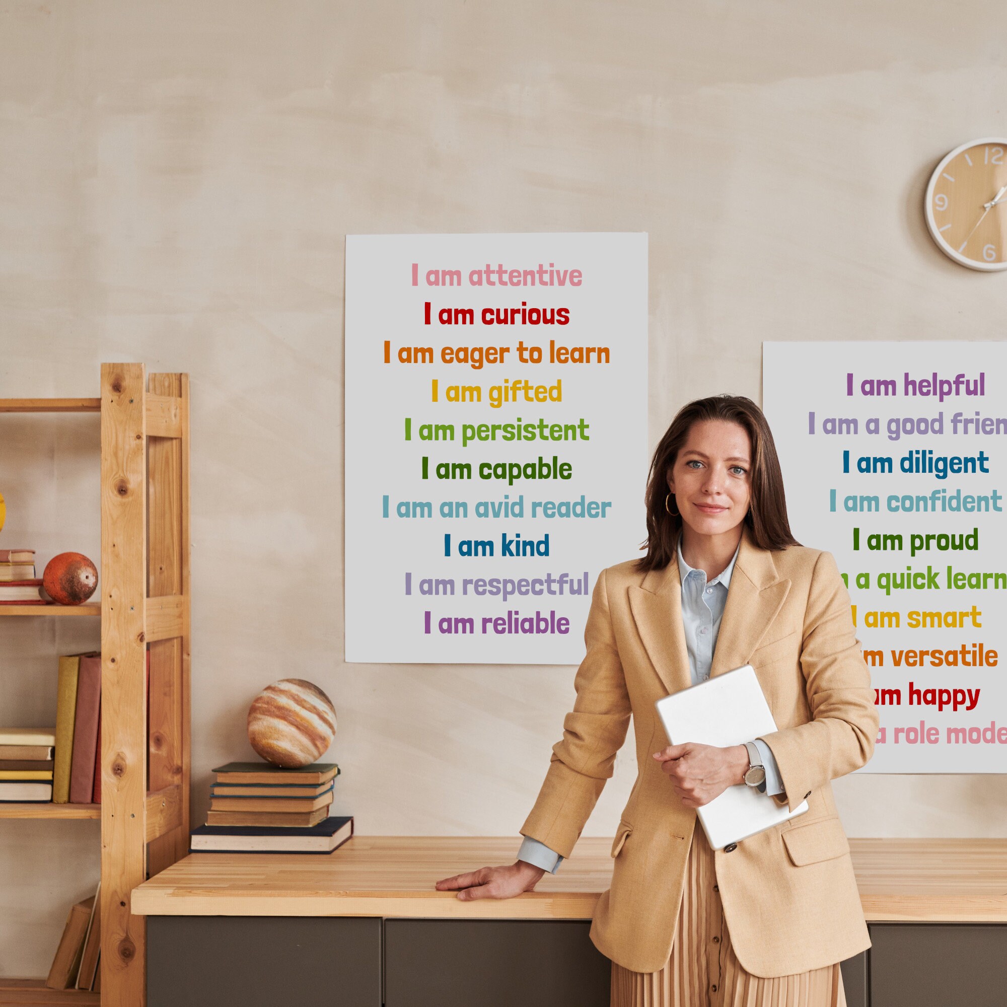 Elementary Classroom Positive Affirmations Rainbow Decor, School ...