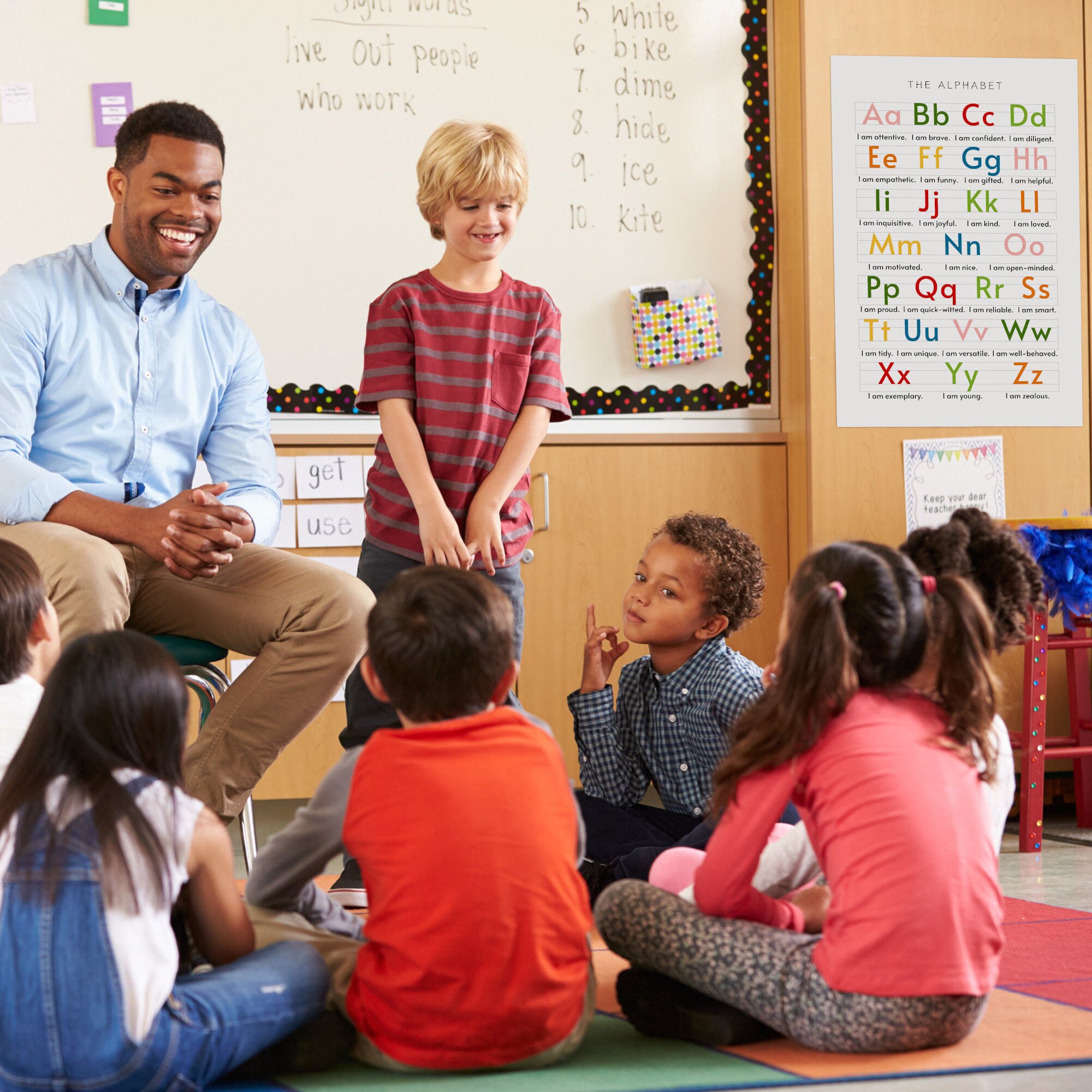 Rainbow Affirmations Alphabet Abc Poster, Homeschool Decor Chart ...