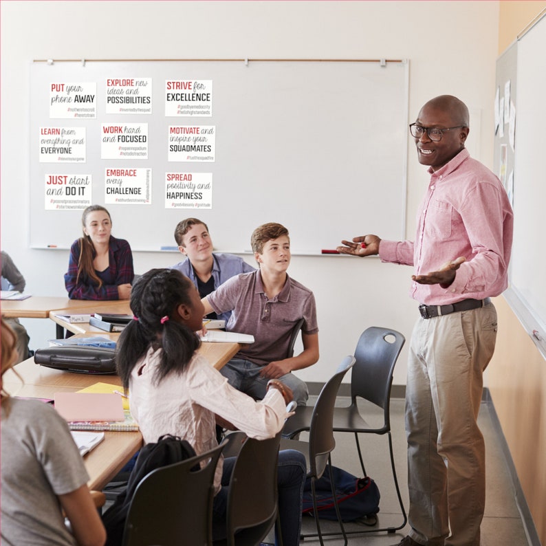 30 Classroom Bulletin Board Hashtag Signs/posters, Red Middle High ...