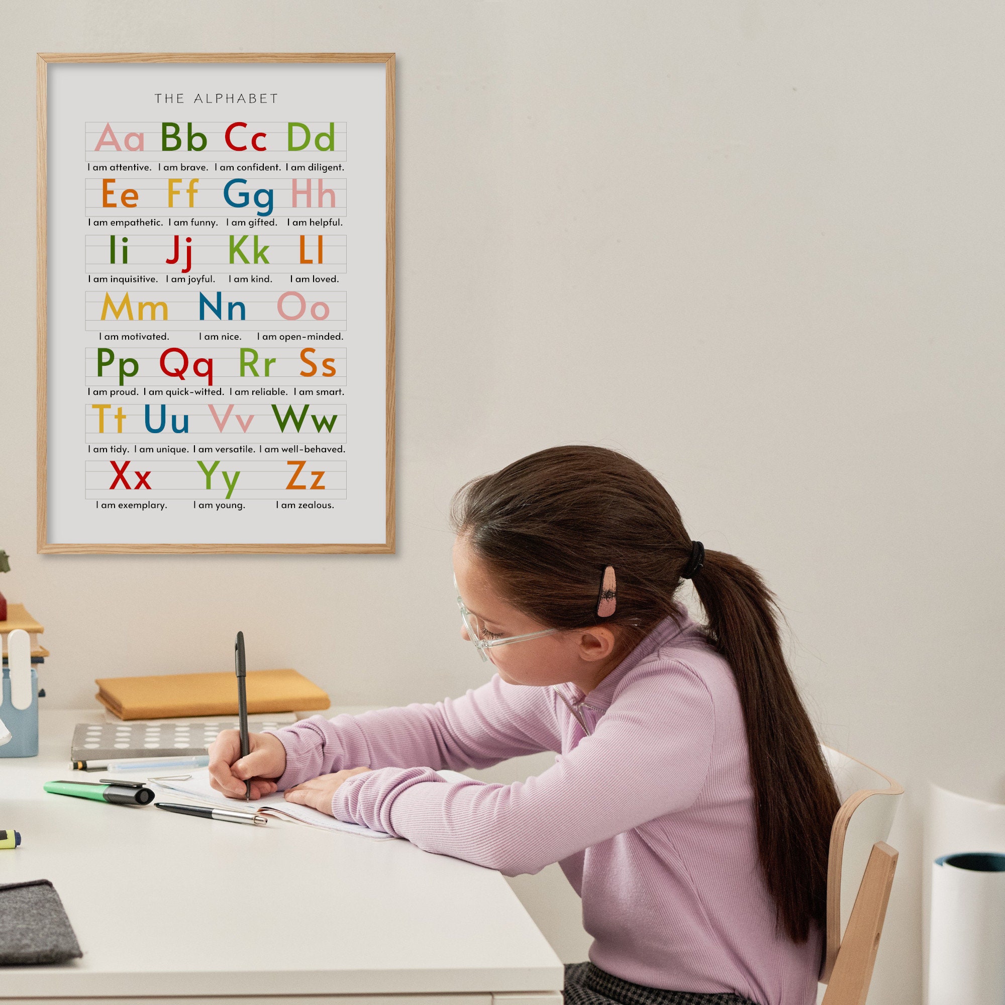 Rainbow Affirmations Alphabet Abc Poster, Homeschool Decor Chart ...