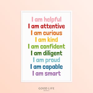 Elementary Classroom Positive Affirmations Rainbow Decor, School ...