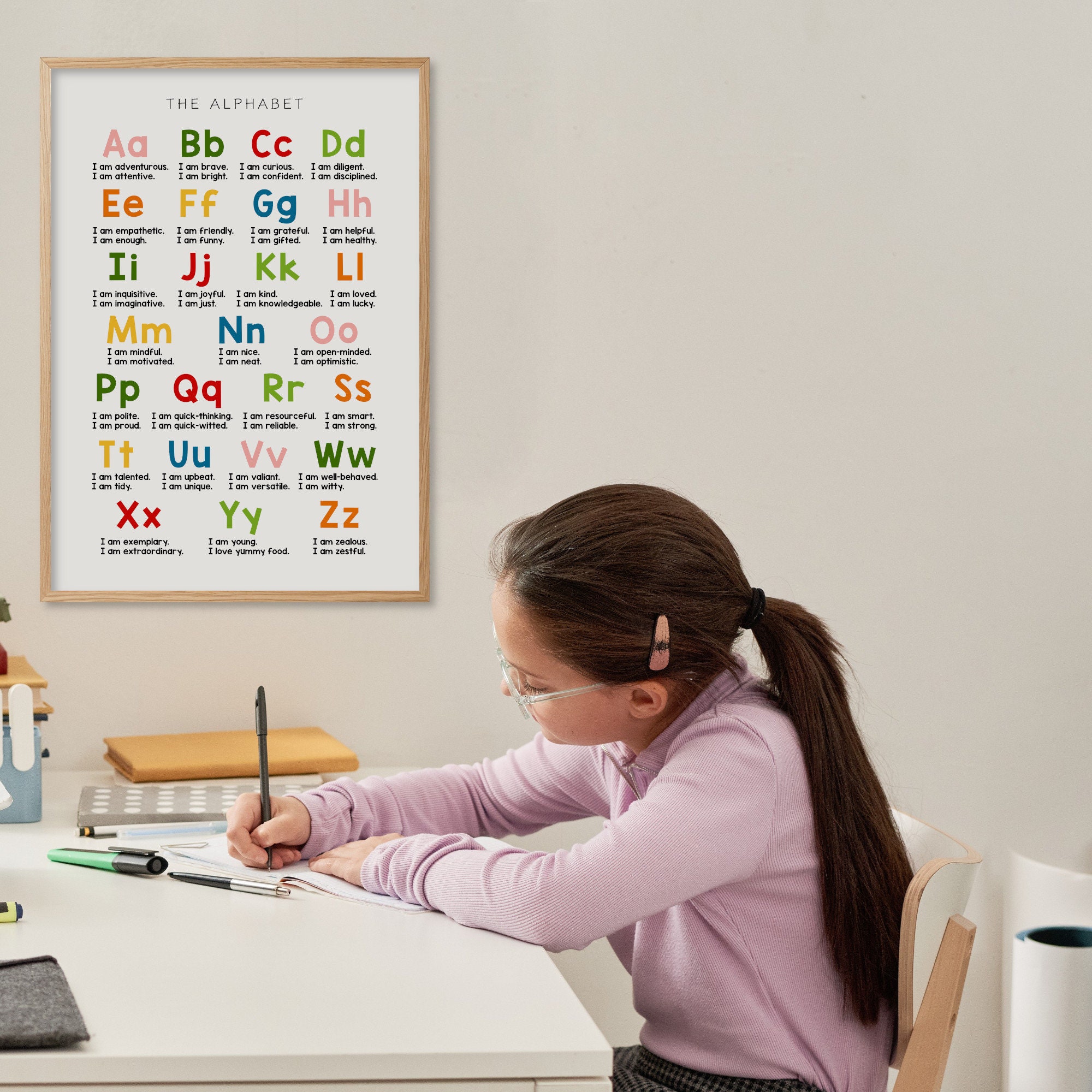 Rainbow Affirmations Alphabet Abc Poster, Homeschool Decor Chart ...