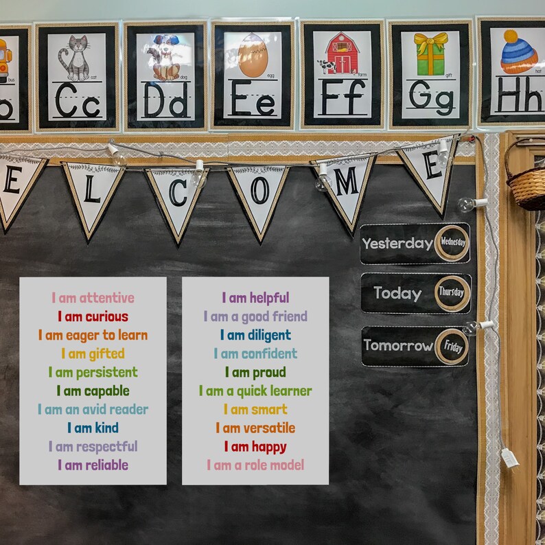 Elementary Classroom Positive Affirmations Rainbow Decor, School ...