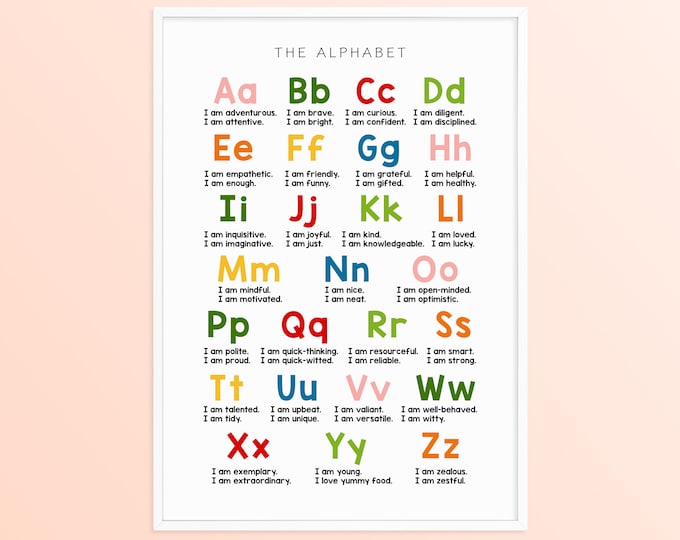 Affirmation Alphabet Alphabet Print Alphabet Poster 11x14 or 13x19 - Etsy