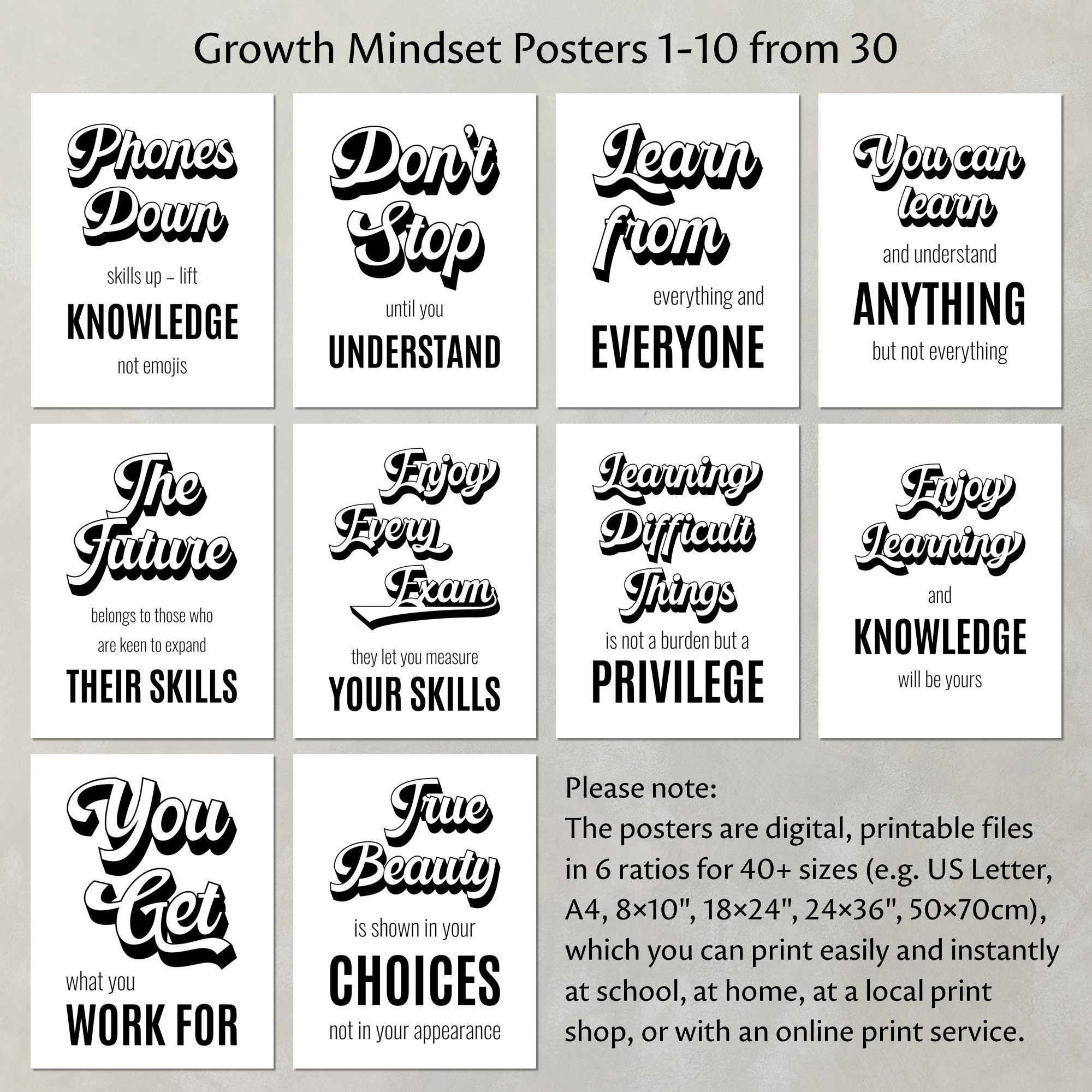 30 Growth Mindset Middle High School Classroom Decor Posters - Etsy