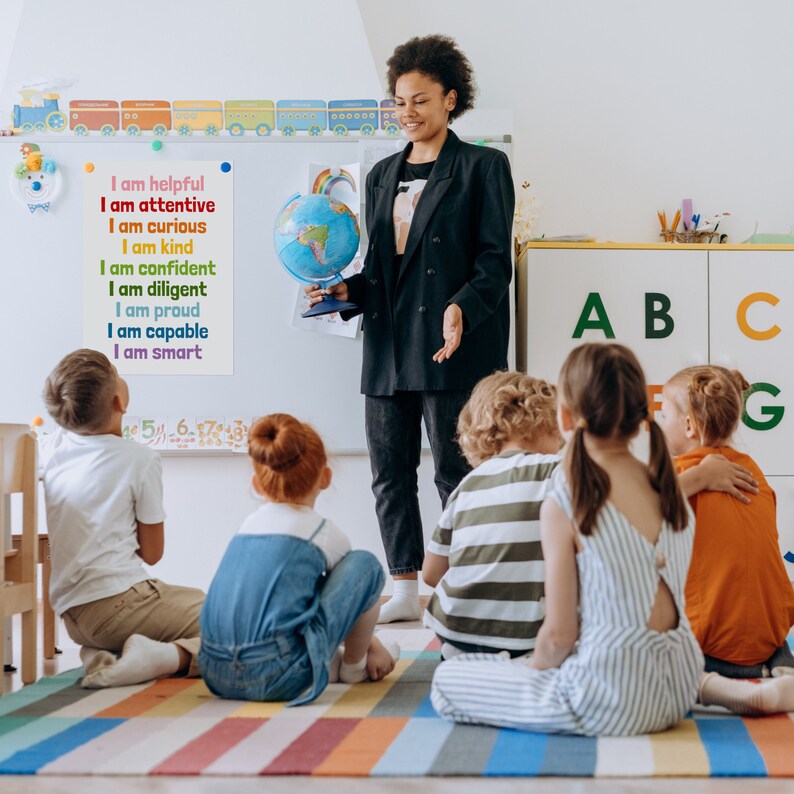 Elementary Classroom Positive Affirmations Rainbow Decor, School ...
