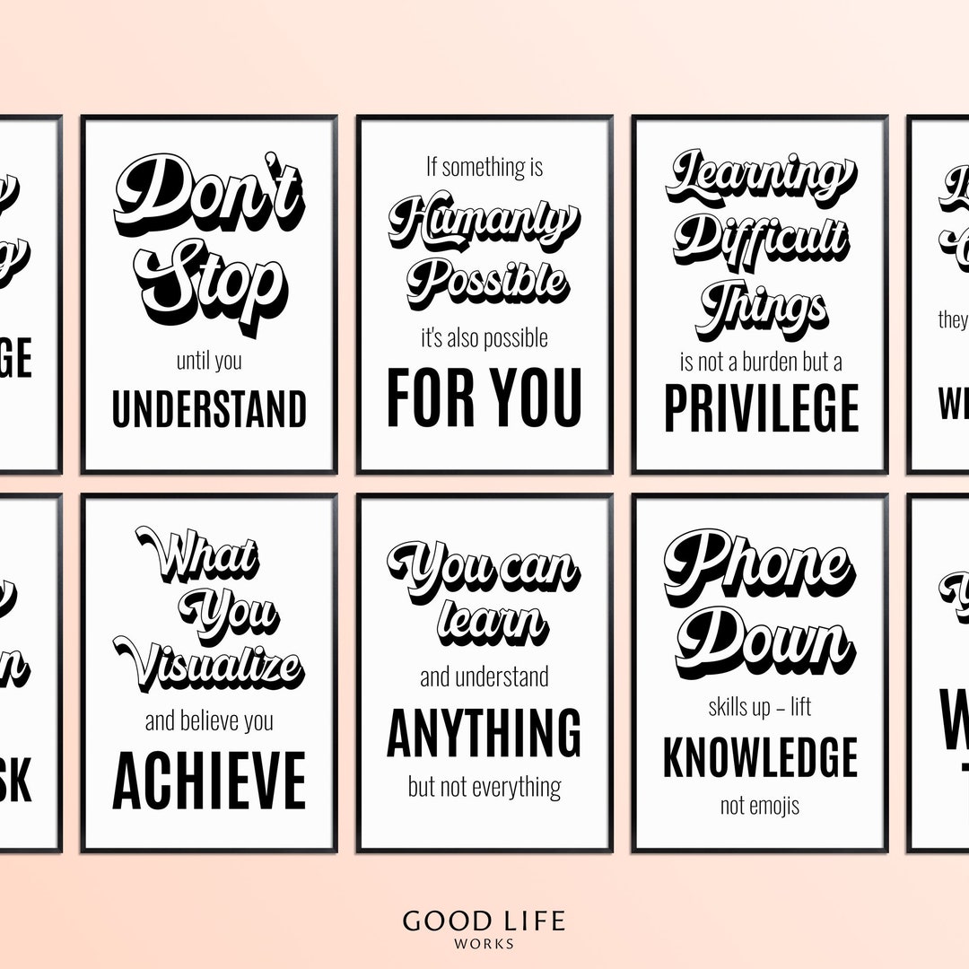 30 Growth Mindset Middle High School Classroom Decor Posters ...