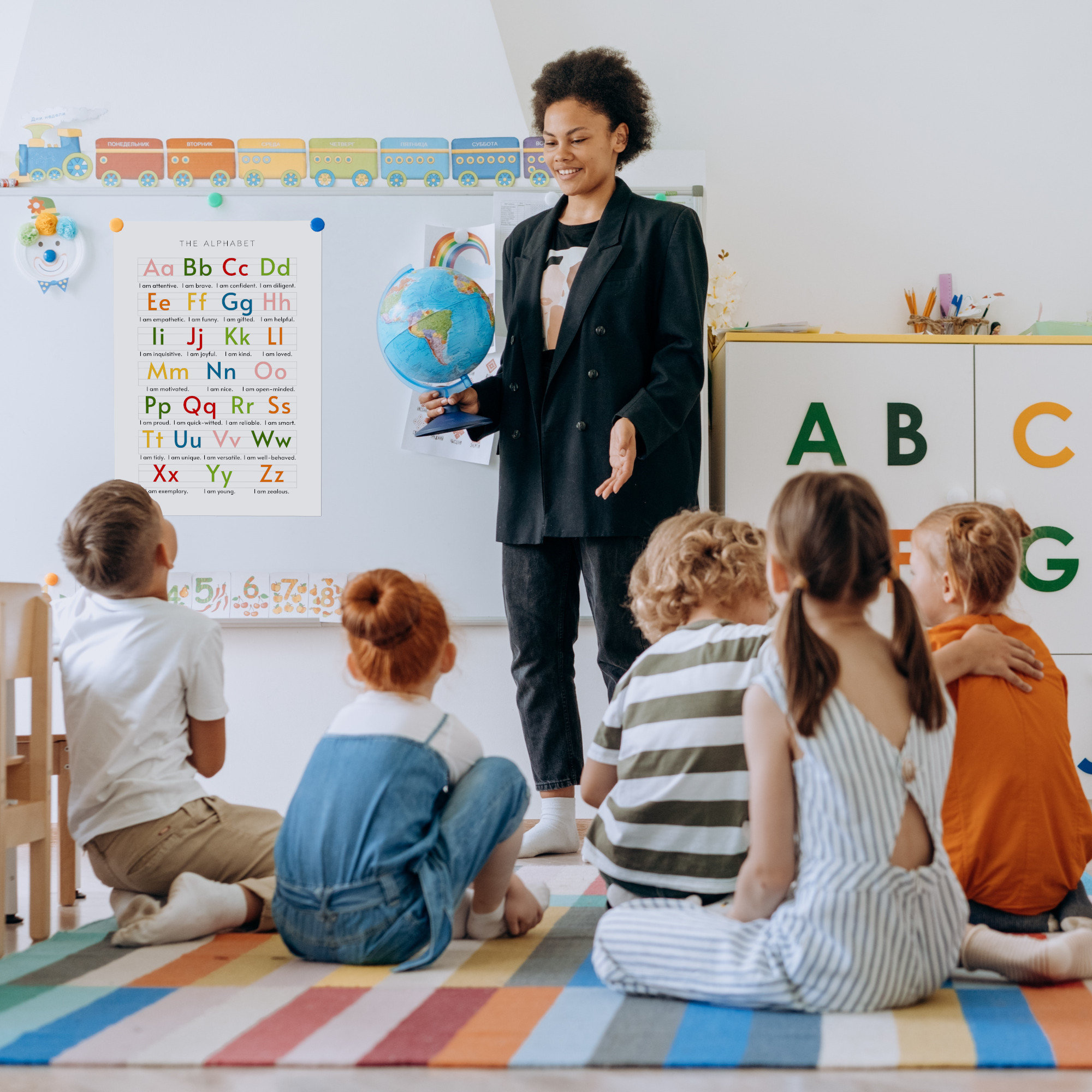 Rainbow Affirmations Alphabet Abc Poster, Homeschool Decor Chart ...