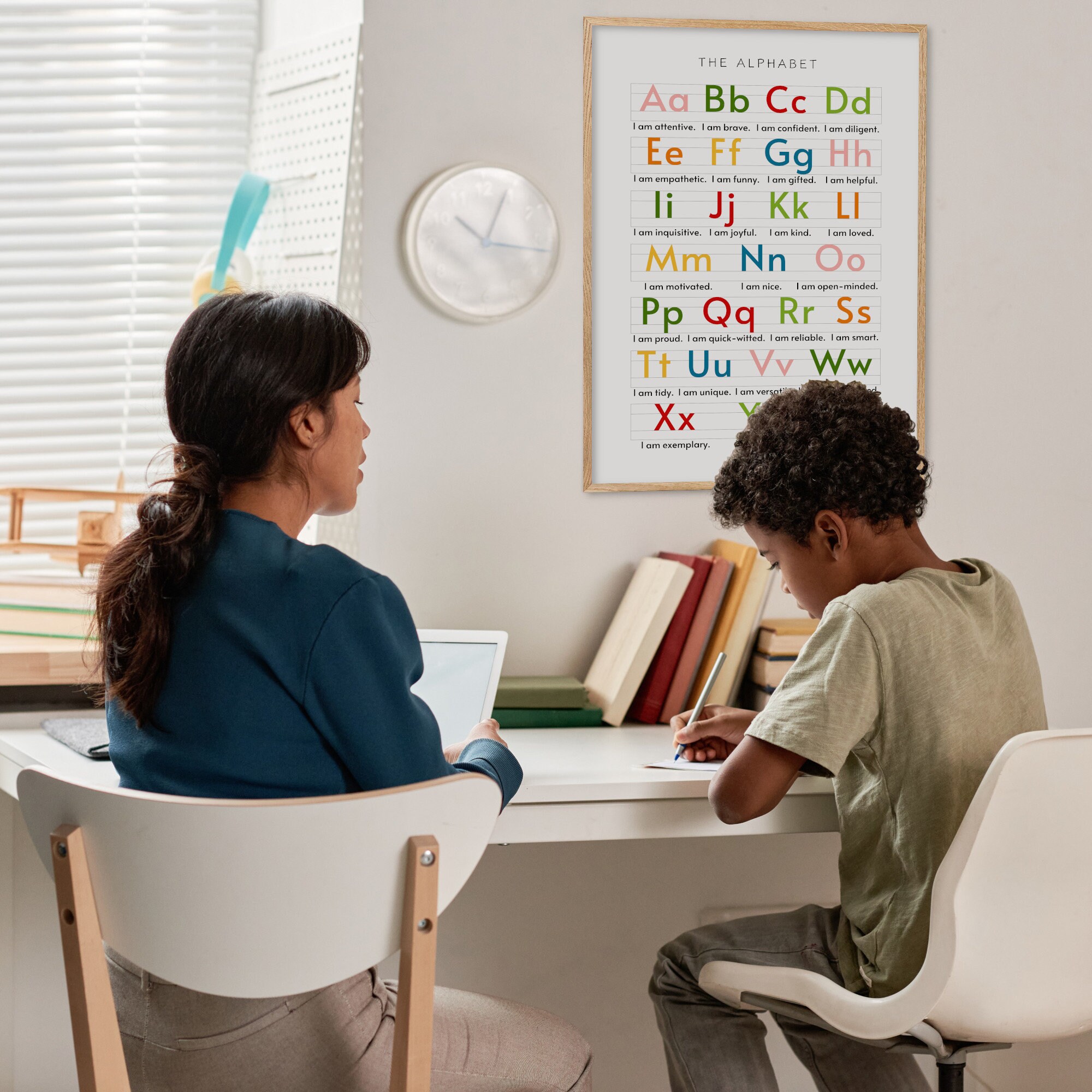 Rainbow Affirmations Alphabet Abc Poster, Homeschool Decor Chart ...