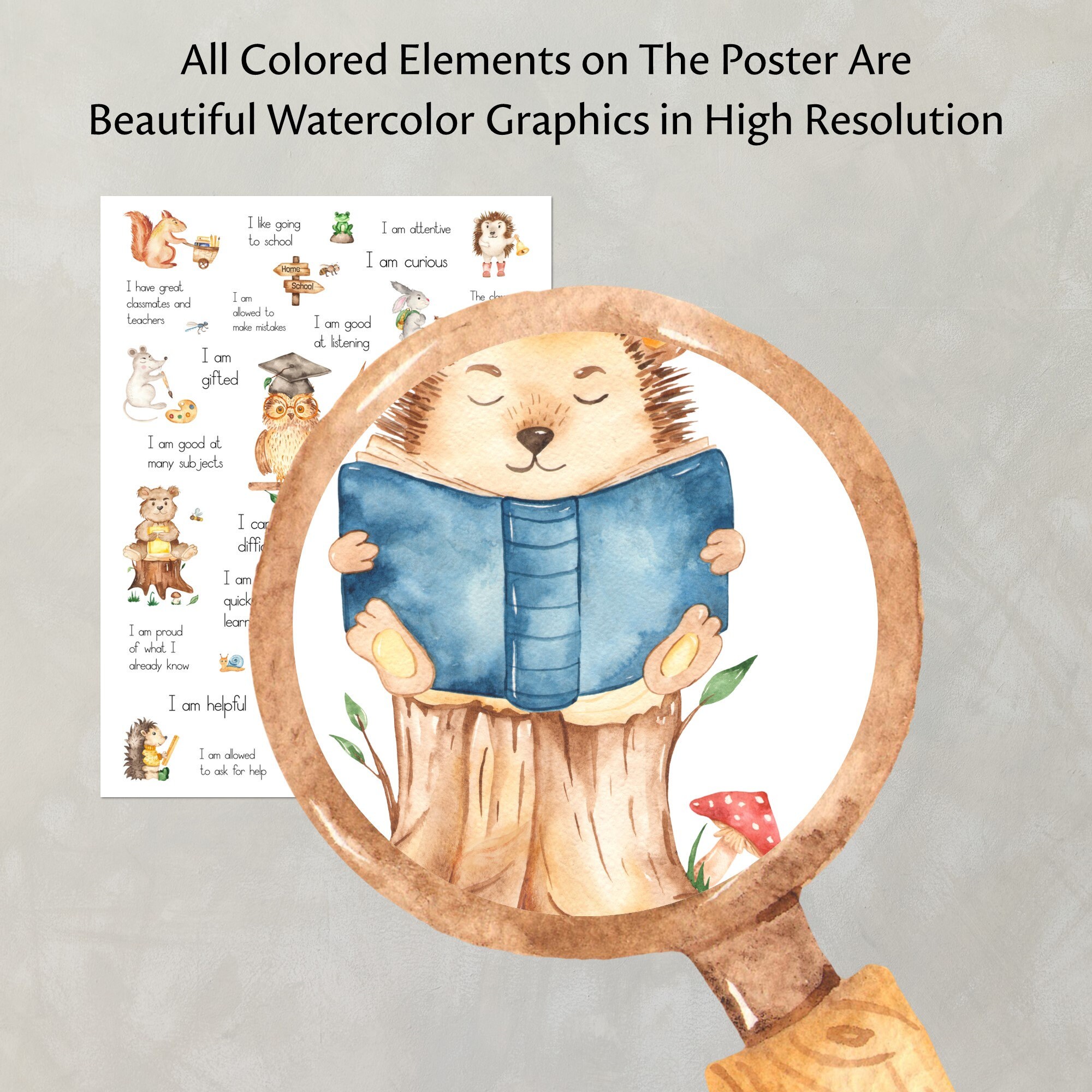 Elementary Classroom Affirmations Poster, Homeschool Woodland Animals ...