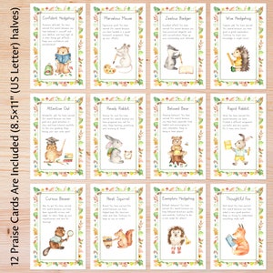 12 Classroom Behavior Praise Cards, Kindergarten and Elementary Student ...