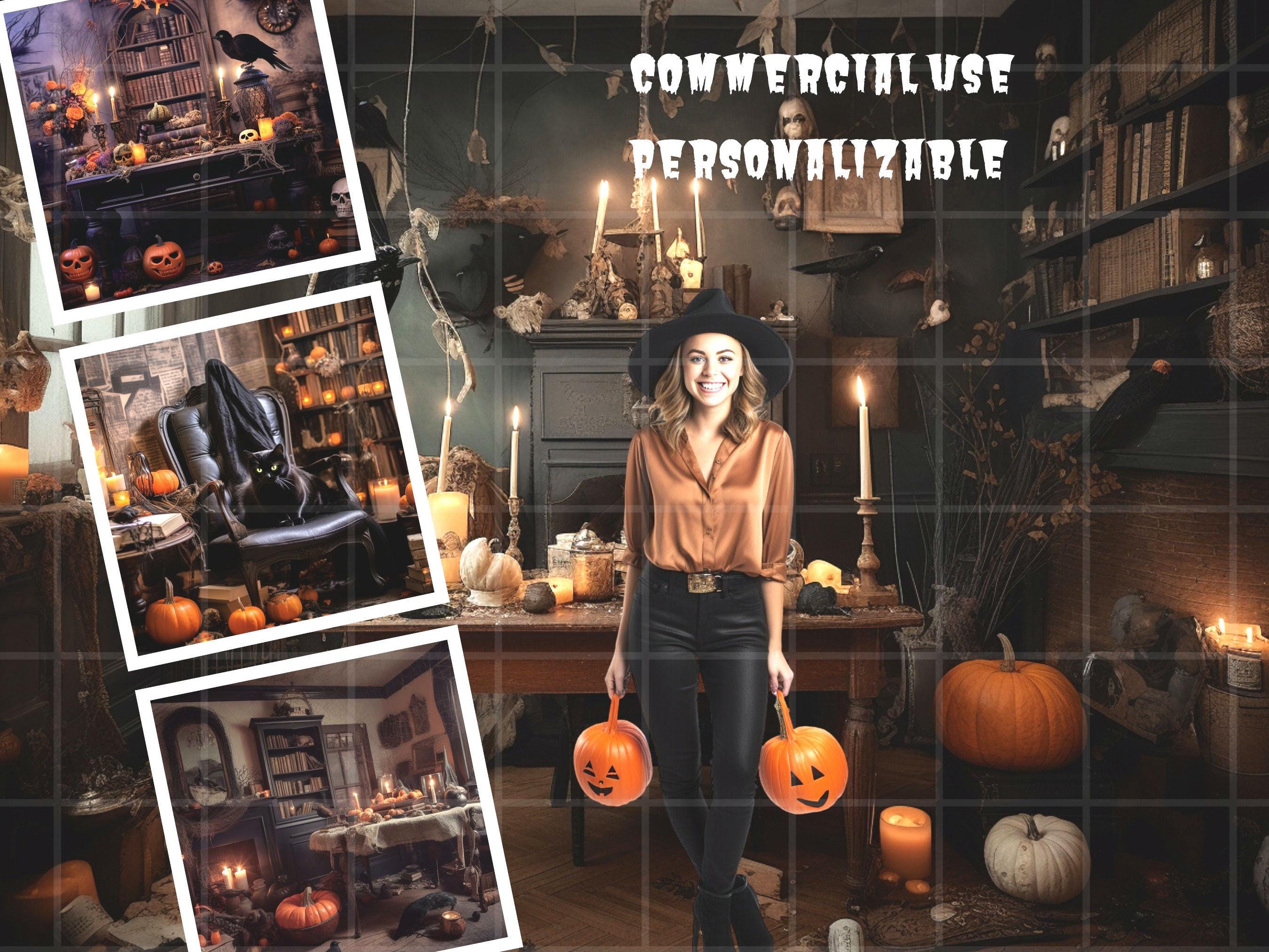 24 Halloween Digital Backdrop Bundle Spooky Pumpkin Background Scary ...
