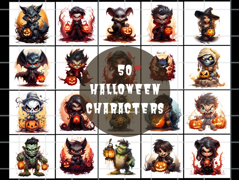 50 PNG Halloween Characters, Halloween Clipart, Werewolf, High Quality ...