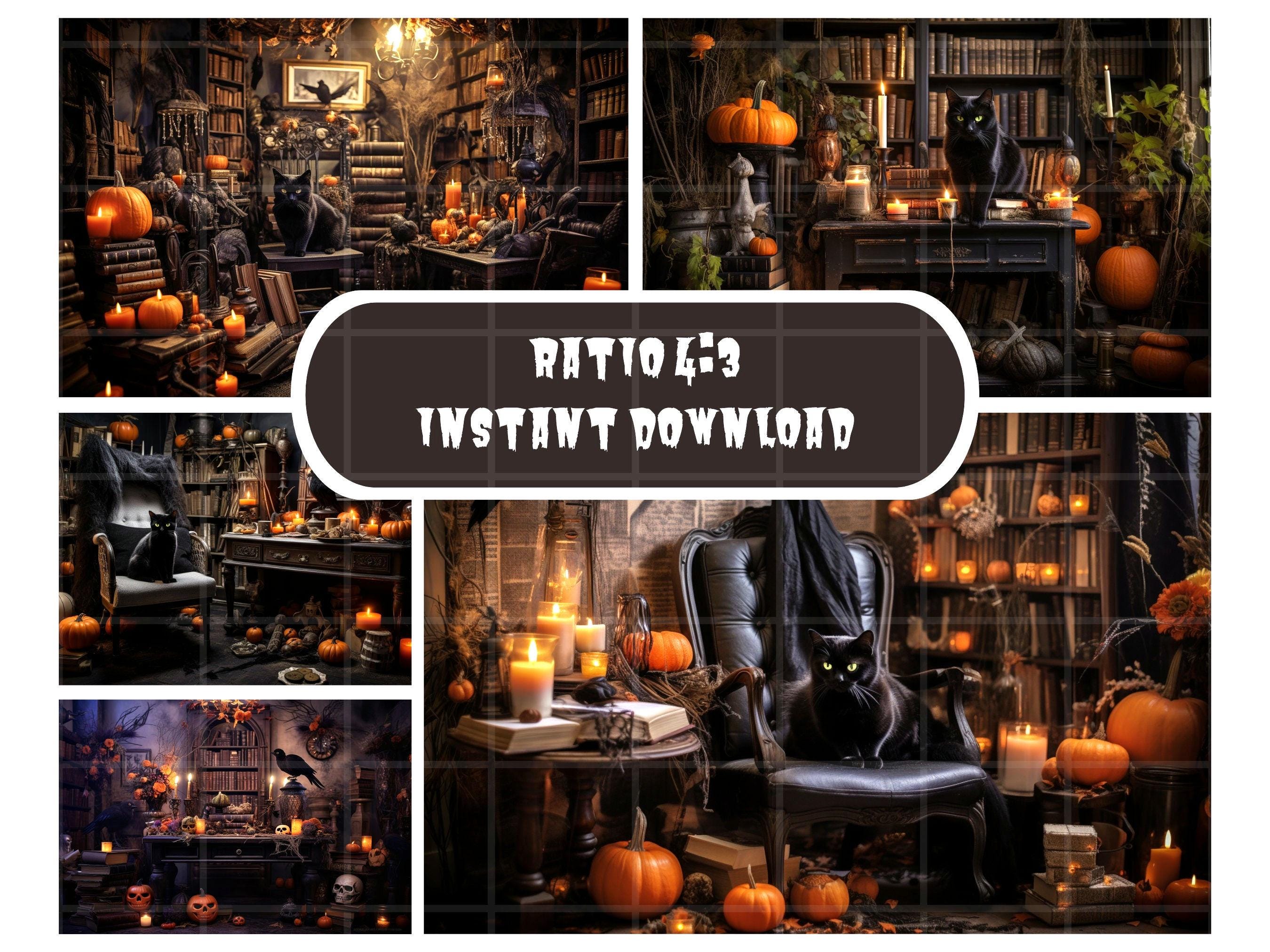 24 Halloween Digital Backdrop Bundle Spooky Pumpkin Background Scary ...