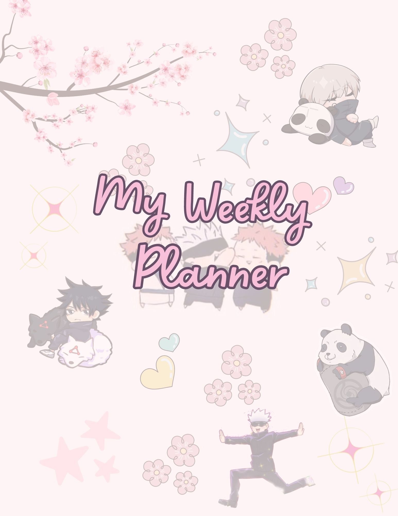 Jujustu Kaisen Themed, Jujustu Kaisen Themed Planner, Cute, Digital ...