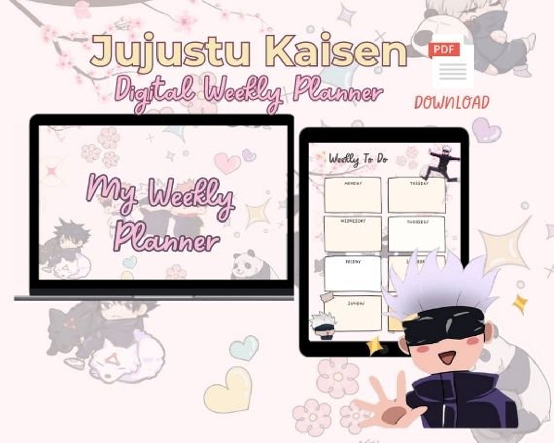 Jujustu Kaisen Themed, Jujustu Kaisen Themed Planner, Cute, Digital ...