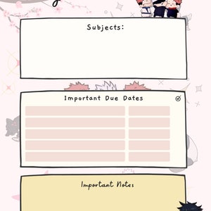 Jujustu Kaisen Themed, Jujustu Kaisen Themed Planner, Cute, Digital ...