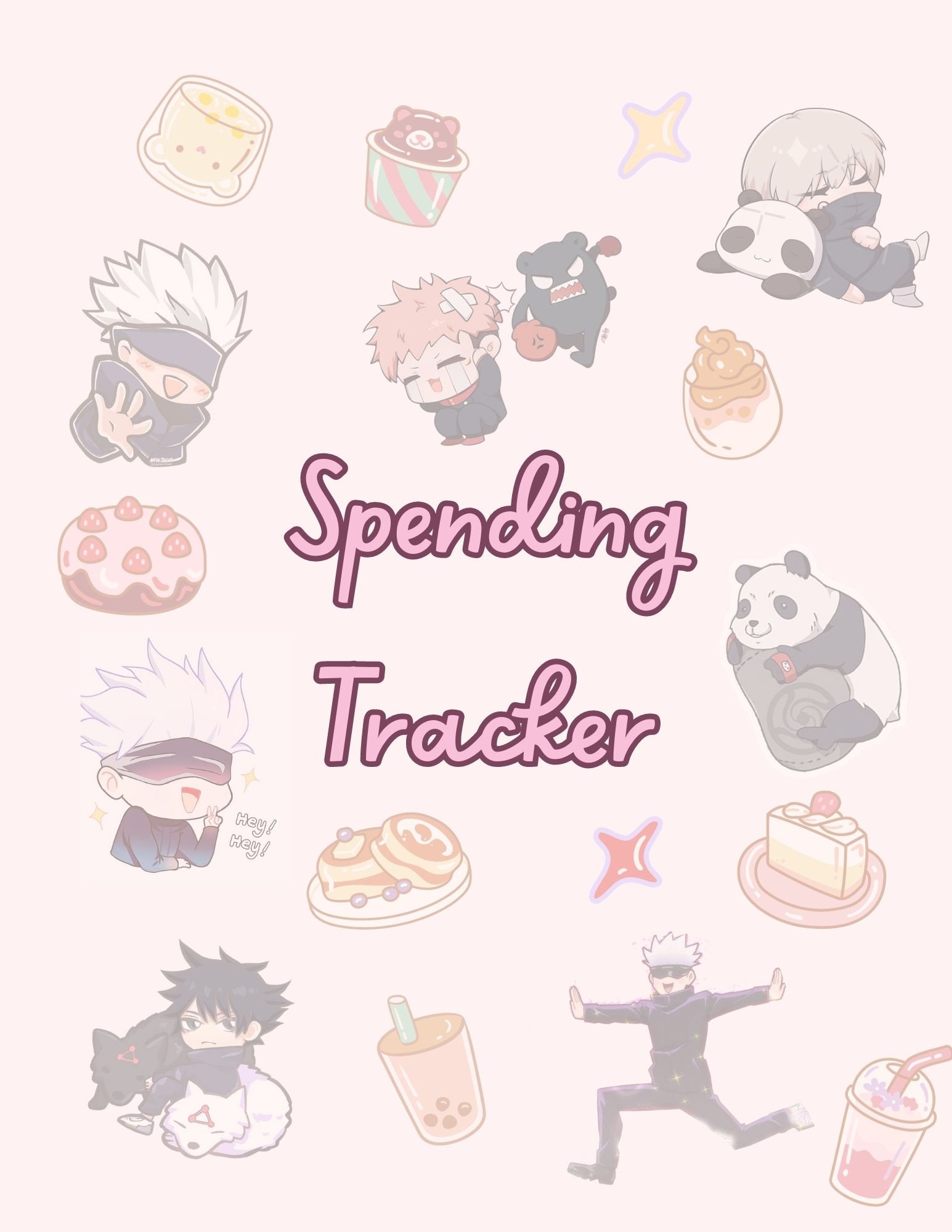 Anime Spending Tracker, Budget Planner, Monthly, Digital Budget, Back ...