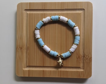 Cute Blue Ocean Clay Bead Bracelet Set! - Etsy