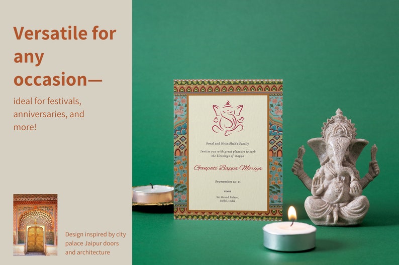 INDIAN WEDDING INVITE Template, Hindu Wedding Invitation, Indian Design ...