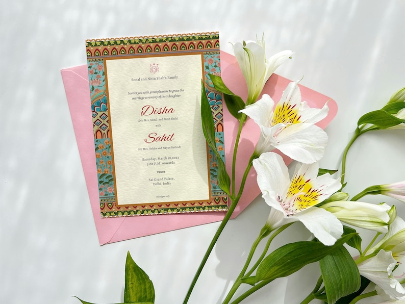 INDIAN WEDDING INVITE Template, Hindu Wedding Invitation, Indian Design ...