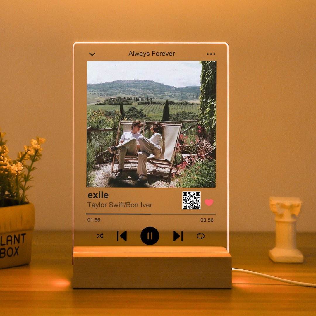 Custom LED Music Plaque, Personalized Picture Frames, First Wedding ...