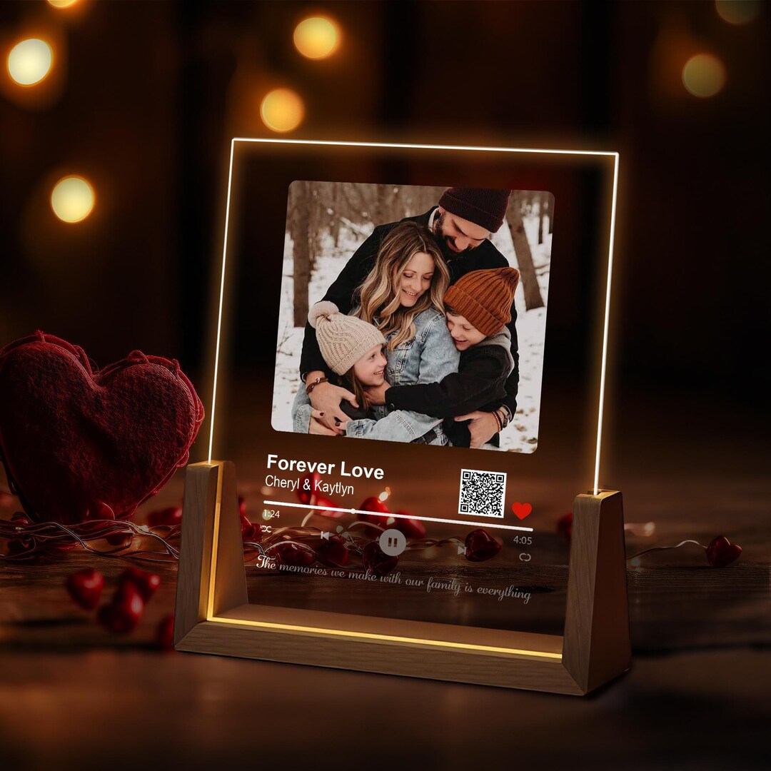 Personalized Photo & Music Player on Night Light, Custom Song Acryic ...