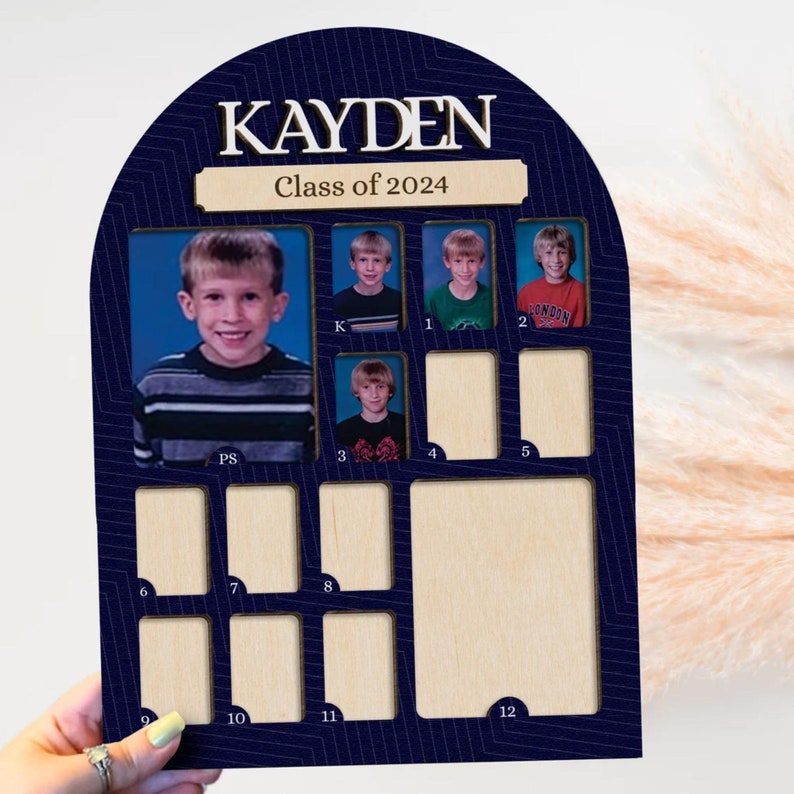 Personalized School Years Photo Frame, Pre K to Graduation Picture ...