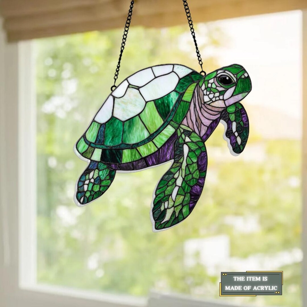 Sea Turtle Acrylic Window Hanging, Turtle Acrylic Suncatcher, Perfect ...