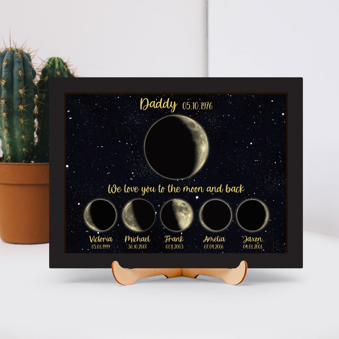 Custom Moon Phase Frame, Personalized Moon Phase Frame, Mother’s Day ...