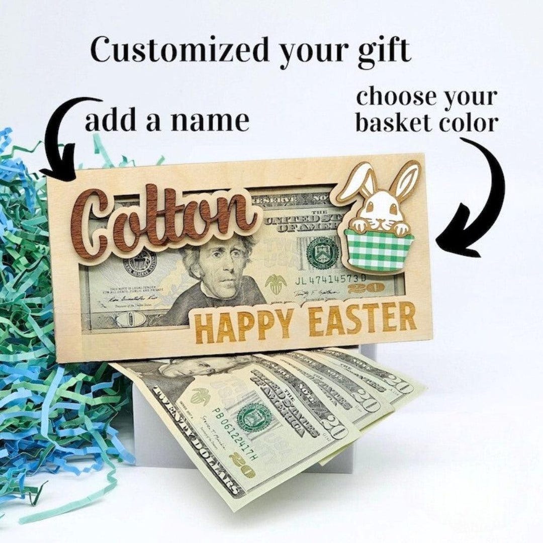 Custom Easter Money Holder, Easter Bunny Money Holder Gift, Easter ...