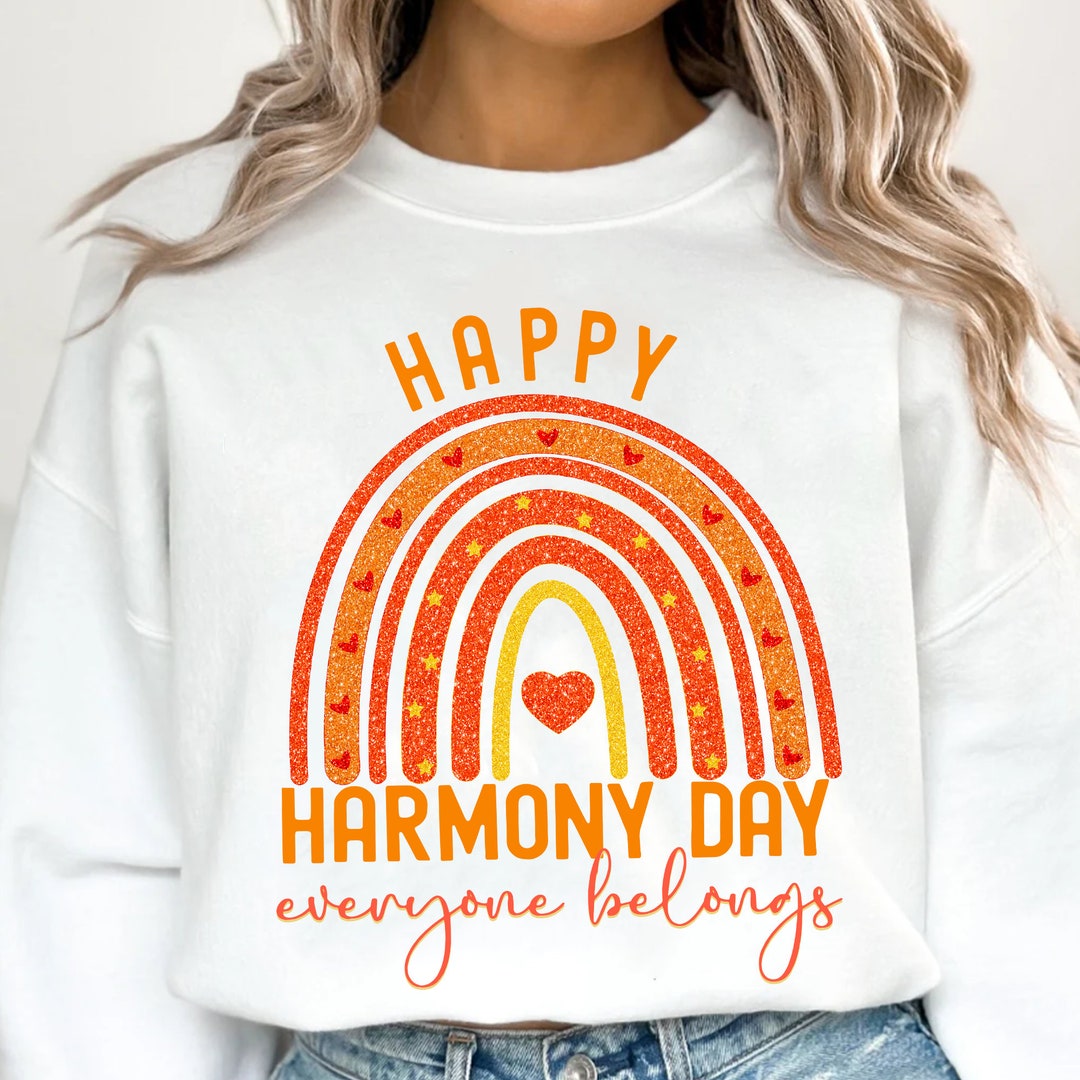 Harmony Day Rainbow Glitter PNG, Trendy Harmony Day Quote Digital File ...
