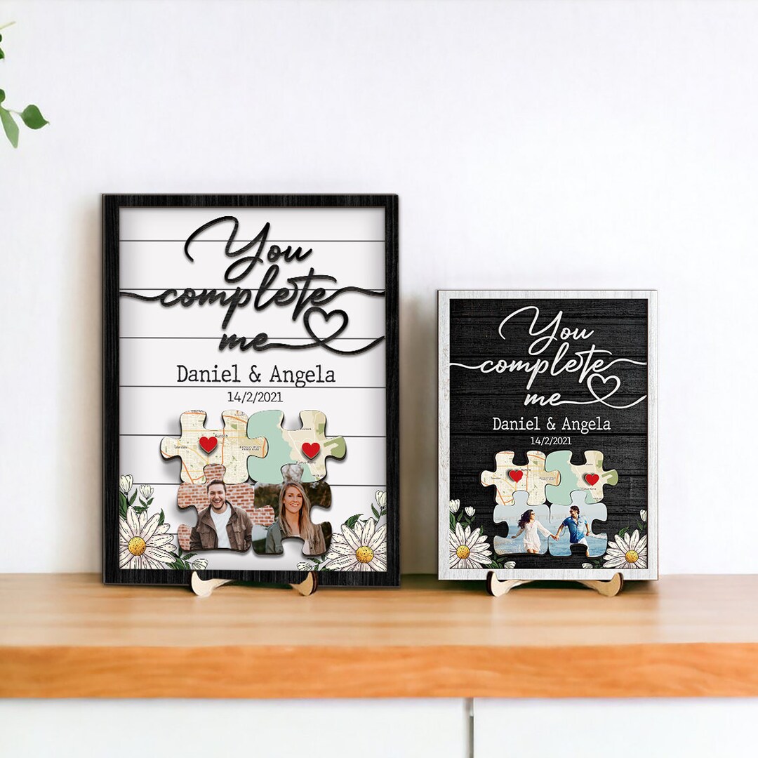 Personalized You Complete Me Puzzle Sign, Custom Where It All Began ...
