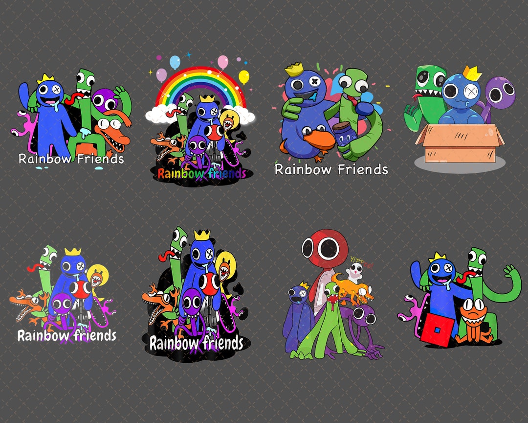 Rainbow Friends for Kids PNG Bundle, Sublimation Design, Instant ...