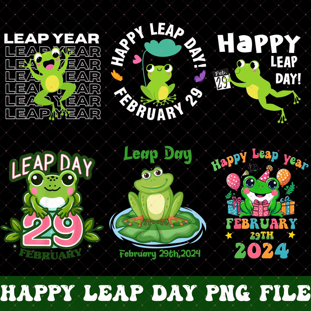 Leap Year 2024 Png Bundles, Leap Day Png, February 29th Leap Day Frog ...