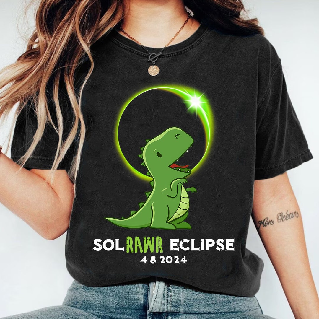 Solar Eclipse April 8 2024 Png, Total Solar Eclipse T Rex Png, Dino ...
