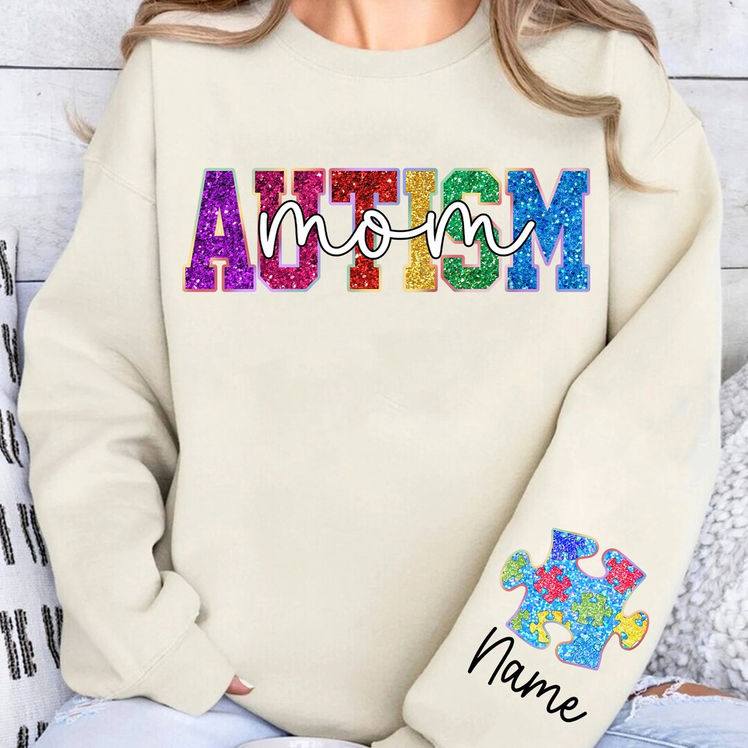 Autism Mom Png, Glitter Autism Mama Custom Png File, Autism Awareness ...